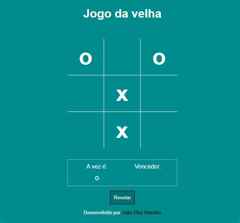 Github Jvmendes Jogo Da Velha Neste Projeto Vamos Construir