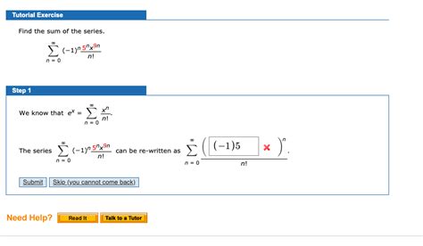 solved tutorial exercise find the sum of the series n n 0