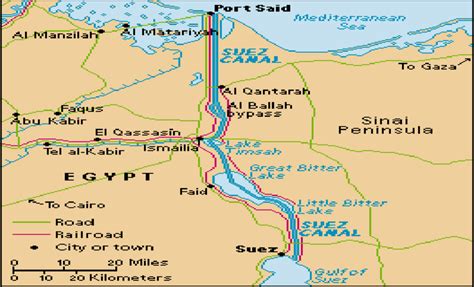 Suez Canal World Map