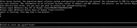 why do i get the error failed to start sms agent disks when i start the agent on a linux