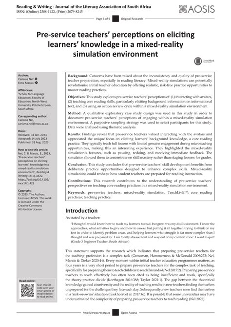 pdf pre service teachers perceptions on eliciting learners knowledge in a mixed reality