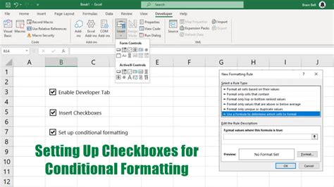 Setting Up Checkboxes For Conditional Formatting In Excel BrainBell