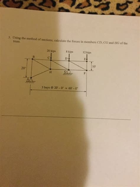 solved 3ing the method of sections calculate the forces