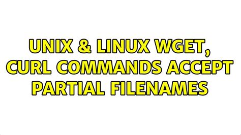 Unix Linux Wget Curl Commands Accept Partial Filenames YouTube