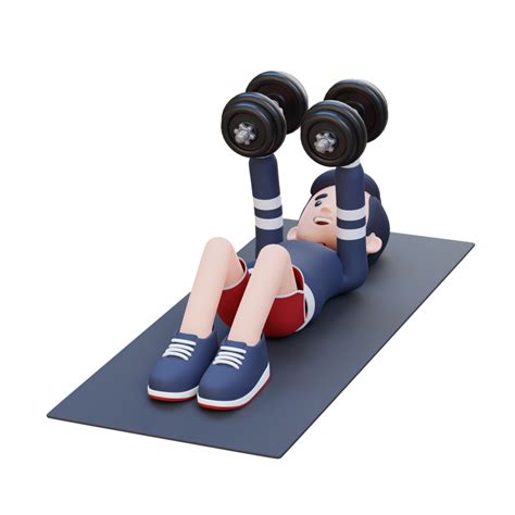 3d Sportsman Character Performing Dumbbell Chest Fly 25213881 Png