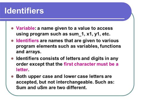 C Keywords And Identifier Play Code