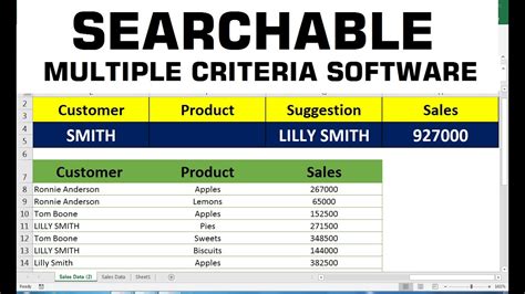 advanced excel lookup multiple searchable criteria youtube