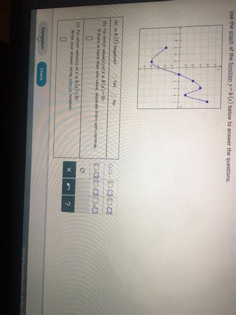 solved use the graph of the function y h x below to answer