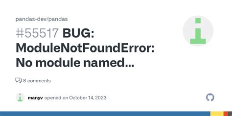 Bug Modulenotfounderror No Module Named Pandas Libs Interval