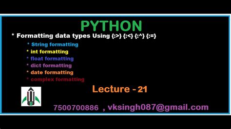 Formatting Data Types 06d 6 String Int Float Date Dict Complex Date Etc Youtube