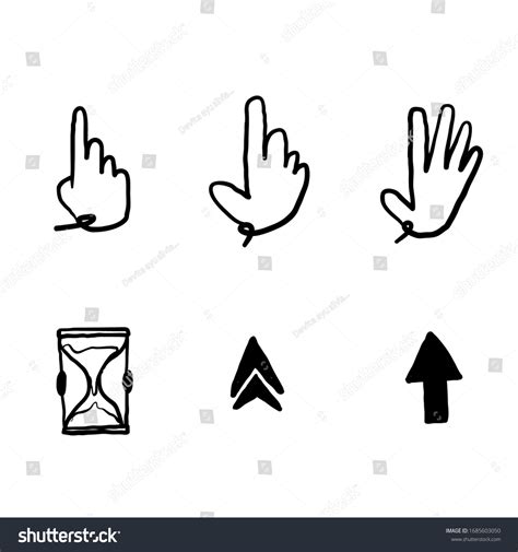 hand drawn pointer cursor icons web stock vector royalty free 1685603050 shutterstock