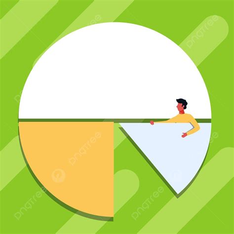 Man Drawing Pie Chart Piece Completing Circular Diagram Design Vector