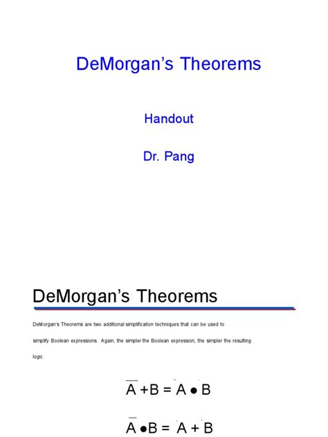 l1 demo demorgan pdf boolean algebra teaching mathematics