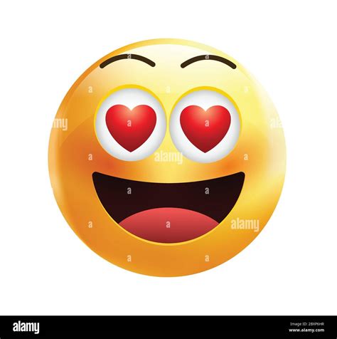High Quality Emoticon Smiling Love Emoji Isolated On White Background Yellow Face Emoji With