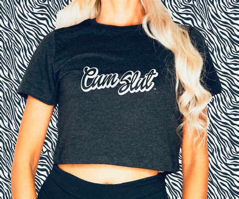 Cum Slut Crop Top Sexy Pink Ddlg Clothing Bdsm Bimbo Etsy
