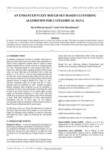an enhanced fuzzy rough set based clustering algorithm for categorical data pdf