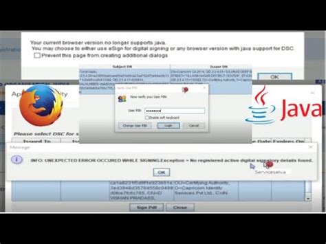 Epfo Digital Signature Dsc Kyc Approval Error On Java Firefox Solved