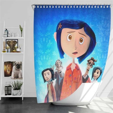 Coraline Movie Coraline Jones Mel Jones Bath Shower Curtain