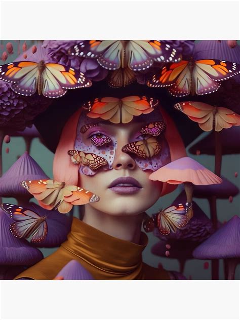 Mesmerizing Mushroom Girl Fungi Collection Sticker For Sale By Naiadsnest Redbubble