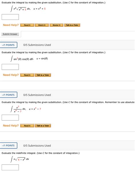 solved evaluate the integral by making the given