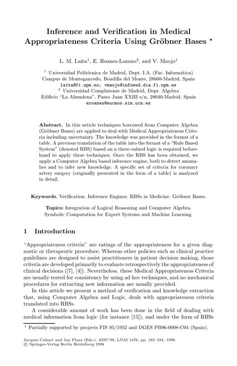 pdf inference and verification in medical appropriateness criteria using gröbner bases