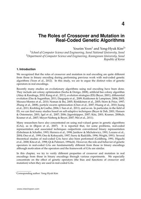 pdf the roles of crossover and mutation in real coded genetic algorithms dokumen tips