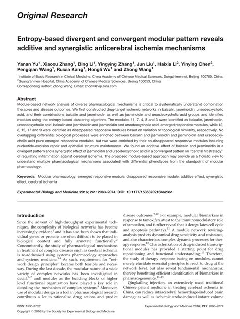 pdf entropy based divergent and convergent modular pattern reveals additive and synergistic