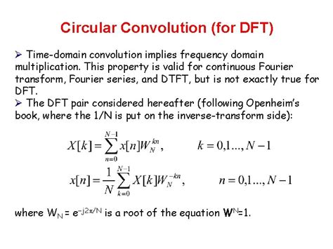 circular convolution circular convolution for dft timedomain convolution