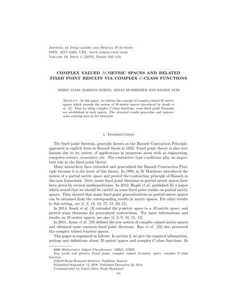 pdf complex valued m metric spaces and related fixed point results via complex c class functions