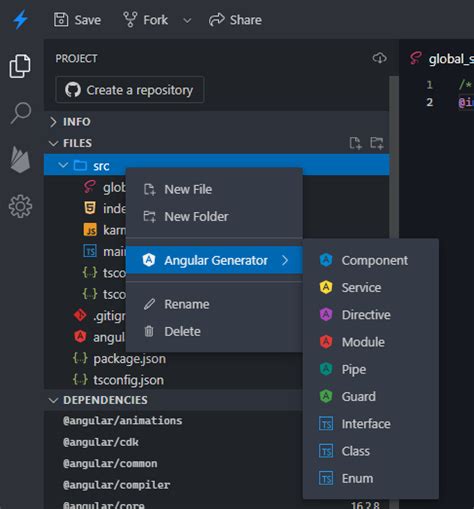 Angular Generator Generate Pages Issue 2763 Stackblitz Core