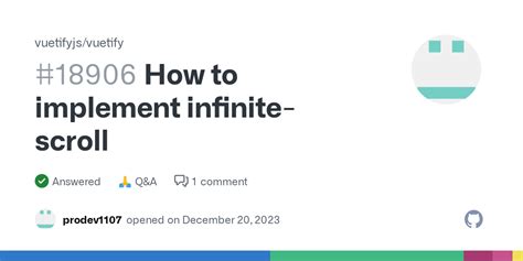 How To Implement Infinite Scroll · Vuetifyjs Vuetify · Discussion 18906 · Github