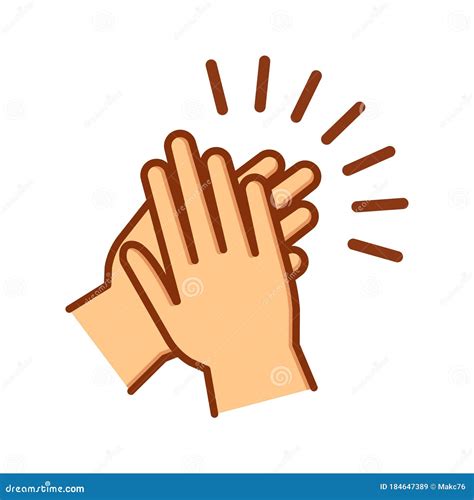 Applause Gesture Clapping Hands Emoji Isolated Icon Cartoon Vector