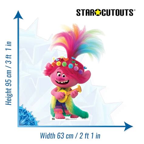 Princess Poppy Ukulele Dreamworks Trolls World Tour Mini Cardboard Cutout Standee