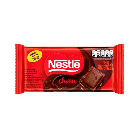 Chocolate Nestlé Classic Meio Amargo 80g Supermercados Pague Menos