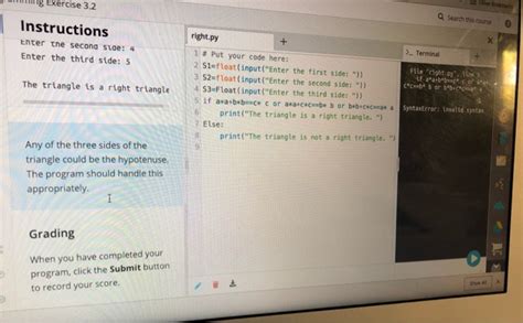 solved programming exercise 3 2 instructions right py