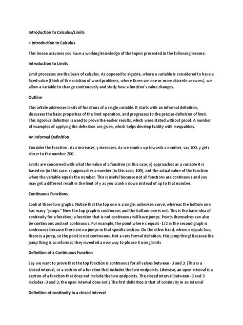 introduction to calculus limits pdf continuous function area