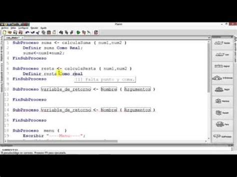 3 Creación de calculadora simple en Pseint YouTube