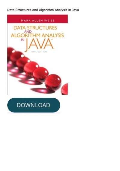 {pdf} download data structures and algorithm analysis in java