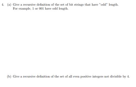 solved 4 a give a recursive definition of the set of bit