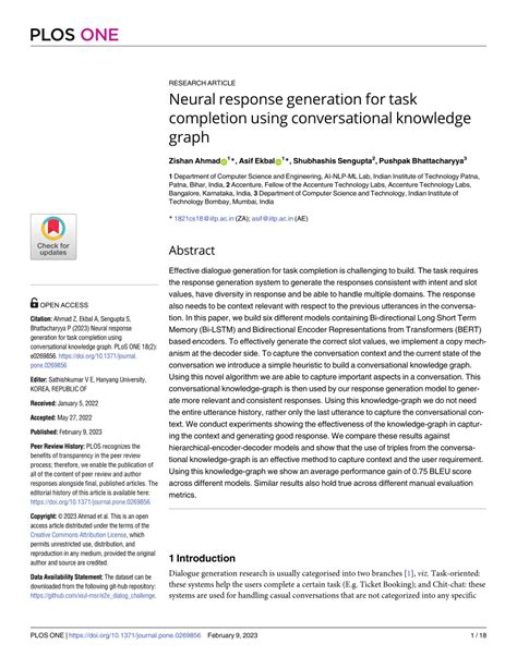 pdf neural response generation for task completion using conversational knowledge graph