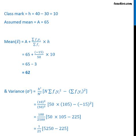 Example Calculate Mean Variance Standard Deviation Examples