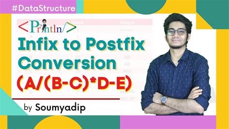 6 8 infix to postfix conversion problem 1 steps explanation stack data structure