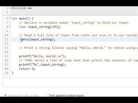 HELLO WORLD Taking Multiword String Input Using Scanf IN C