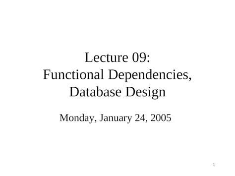 ppt lecture 09 functional dependencies database design dokumen tips