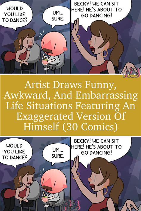 Artist Draws Funny Awkward And Embarrassing Life Situations Featuring An Exaggerated Version Of