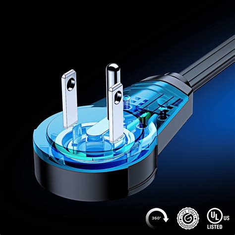 Buy Maximm Cable 1 Ft 360 Rotating Flat Plug Extension Cord Wire 16