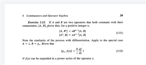solved 4 commutators and operator algebra 39 exercise 3 12