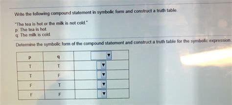 solved write the following compound statement in symbolic