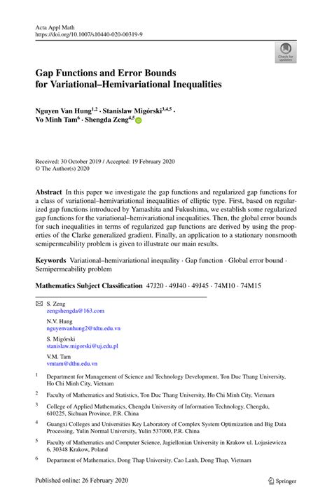 pdf gap functions and error bounds for variational hemivariational inequalities