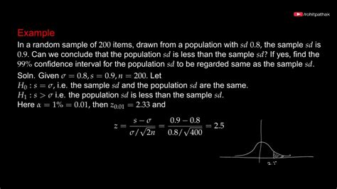hypothesis testing in large samples v sample and the population standard deviations youtube
